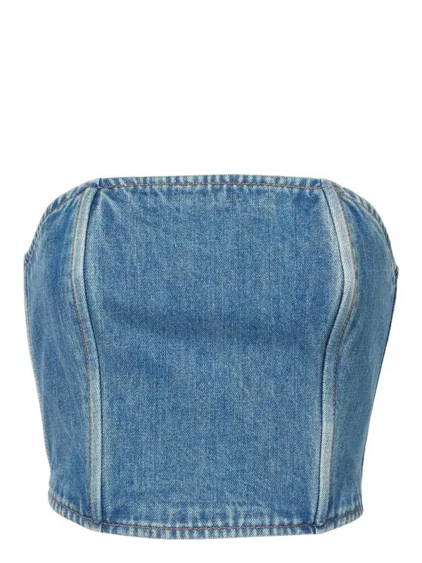 Wardrobe.NYC Denim Tube Top - Blue
