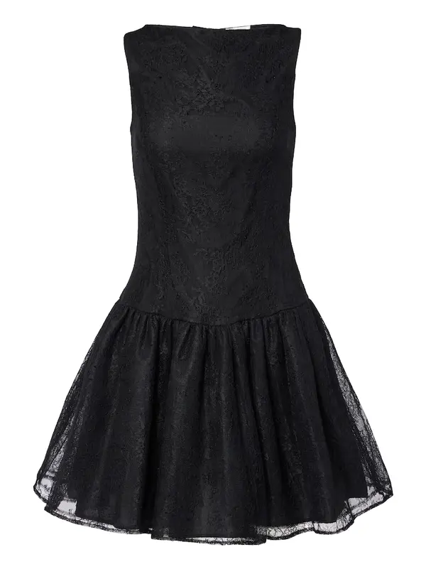 Nina Ricci Lace-trimmed Halterneck Vest - Black