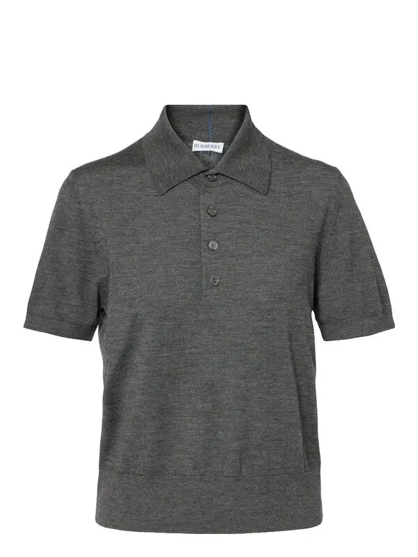 Burberry Wool Polo Shirt - Grey