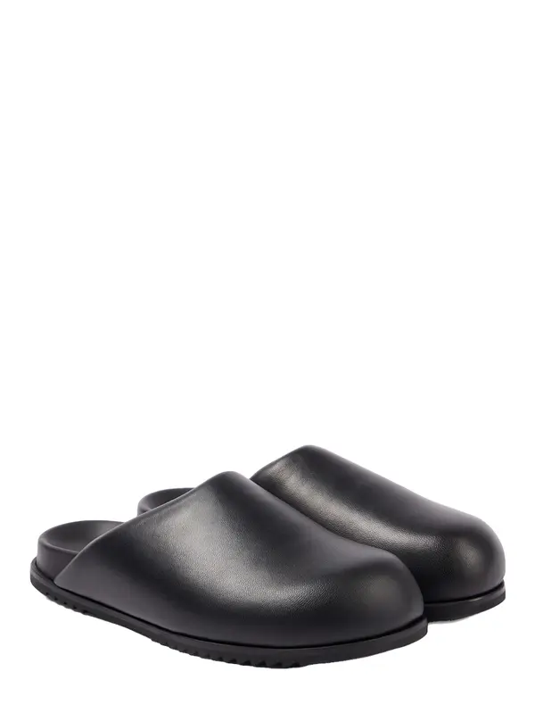 Rick Owens Granola Leather Mules - Black