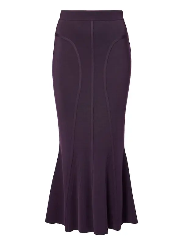 Nina Ricci Peplum Maxi Skirt - Purple