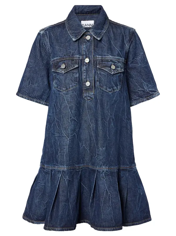 GANNI Denim Minidress - Blue
