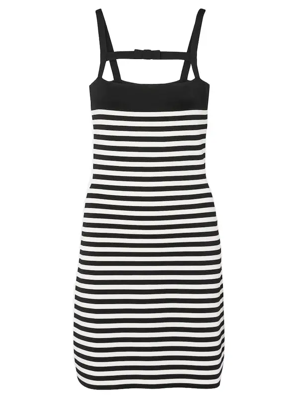 Nina Ricci Striped Mini Dress - Black