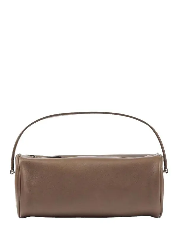 THE ROW Round Leather Shoulder Bag - Brown