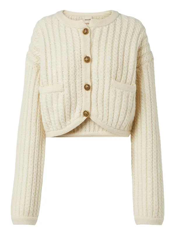 Khaite Balser Cashmere And Mohair Cardigan - White