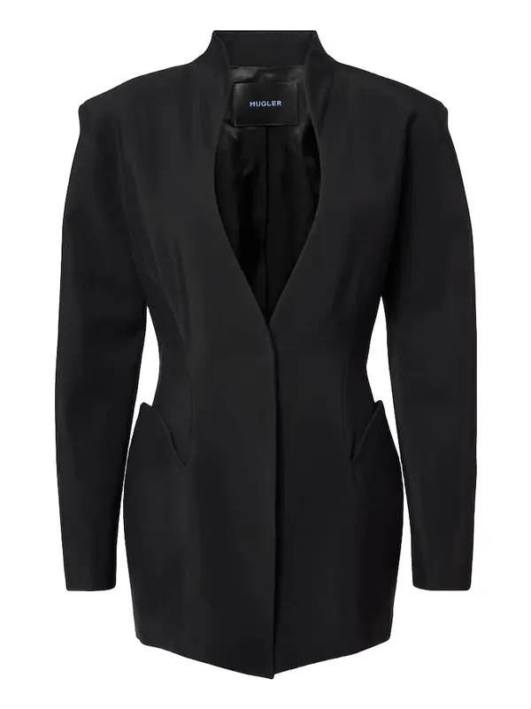 MUGLER Oversized Blazer - Black