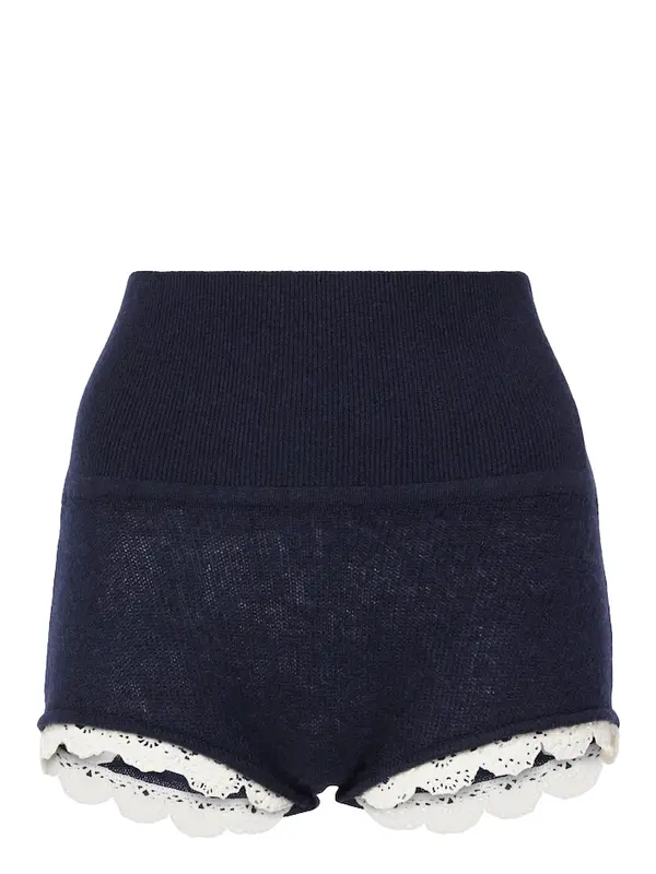Magda Butrym Cashmere Shorts - Blue