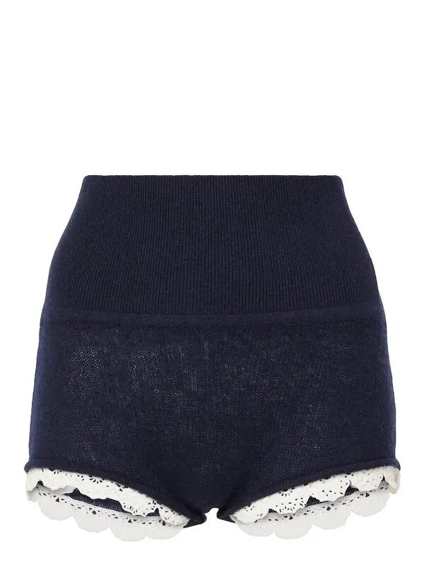 Magda Butrym Cashmere Shorts - Blue