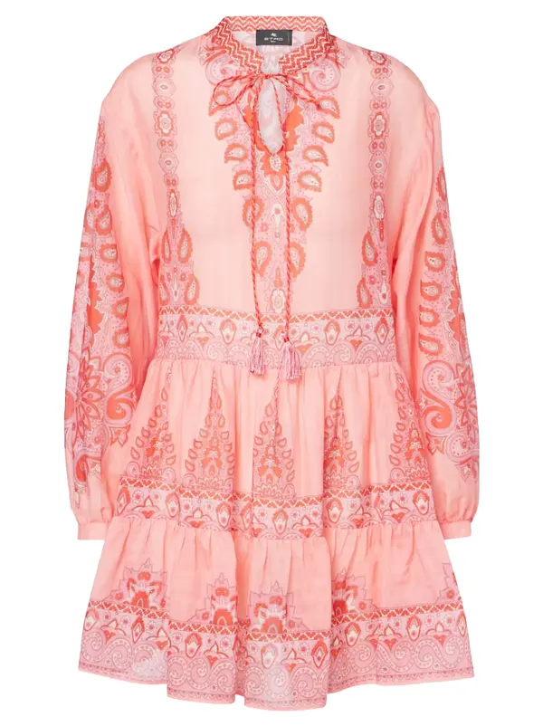 Etro Printed Mini Dress - Pink