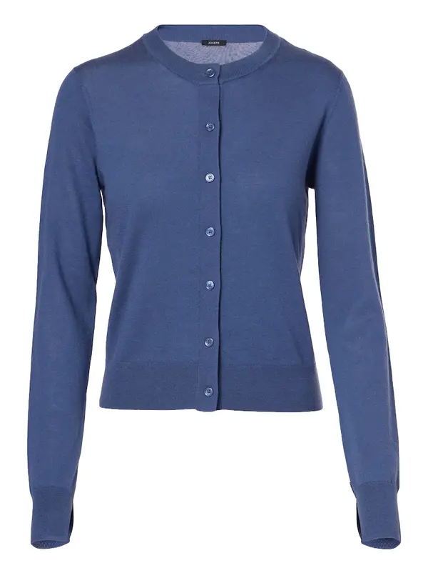 JOSEPH Cotton, Cashmere, And Silk Cardigan - Blue
