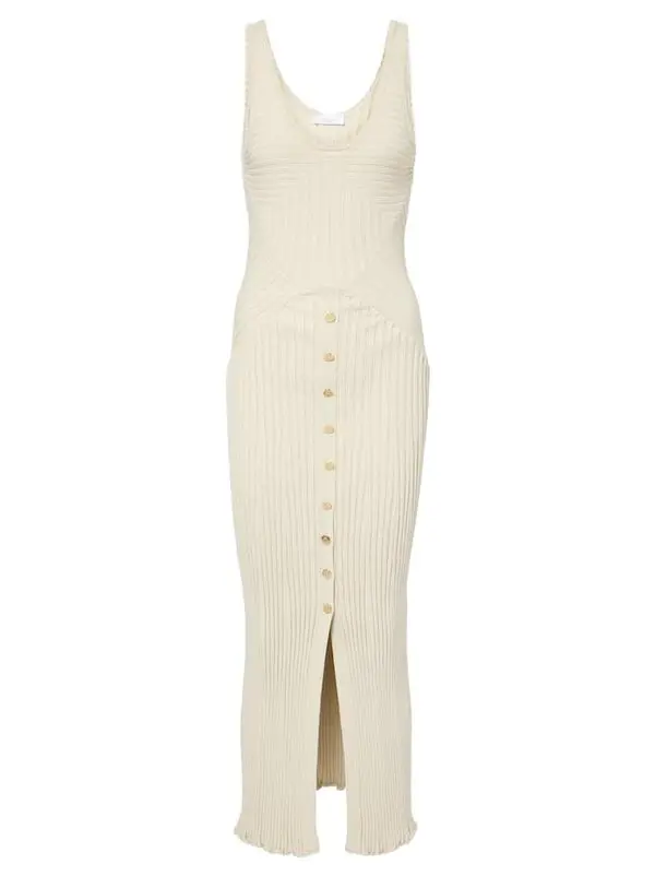 Rabanne Knitted Midi Dress - White