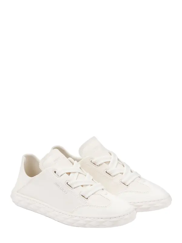 JIMMY CHOO Diamond Light Flex Leather Sneakers - White