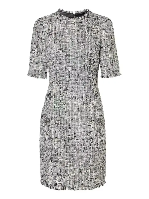 Dolce & Gabbana Dg Tweed Lamé Minidress - Grey