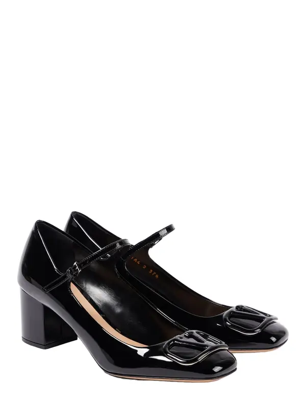 Valentino Garavani Vlogo Signature 60 Leather Mary Jane Pumps - Black