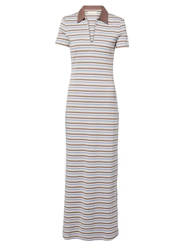 Faithfull The Brand Tiesse Striped Cotton Maxi Dress - Blue