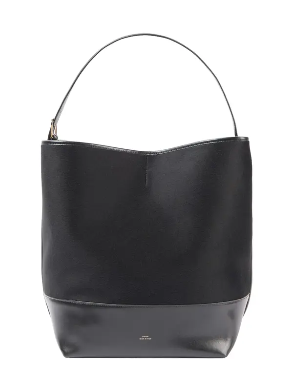 TOTEME Leather-trimmed Tote Bag - Black