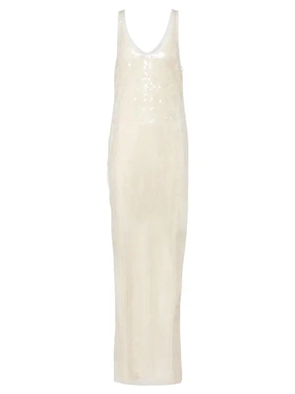 Stella McCartney Sheer Sequined Maxi Dress - White