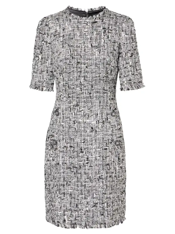Dolce & Gabbana Dg Tweed Lame Minidress - Grey