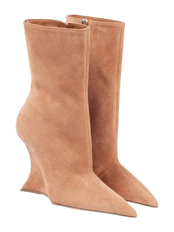 Paris Texas Nina Suede Wedges - Brown