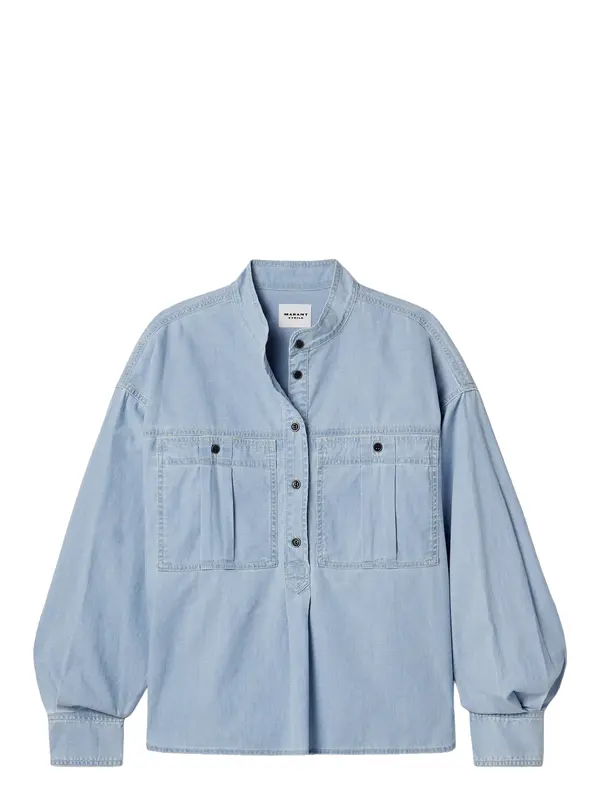 Isabel Marant Vero Cotton-chambray Shirt - Blue