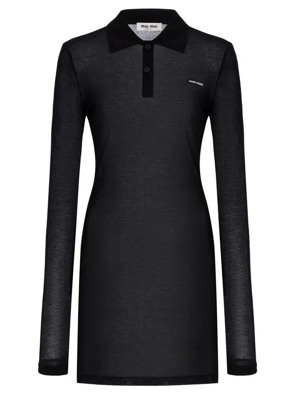 Miu Miu Cotton Mini Dress - Black