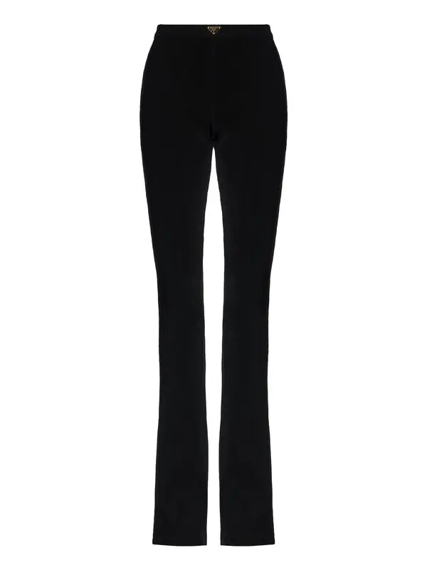 Prada High-rise Jersey Pants - Black