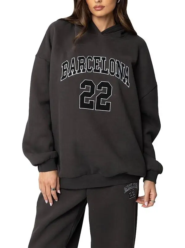 EDIKTED Barcelona Oversized Hoodie - Dark Gray