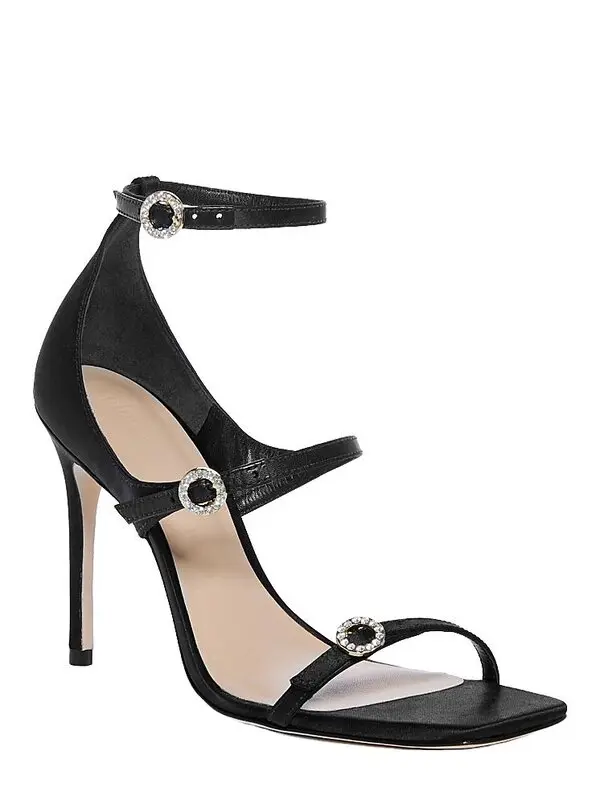 Cinq À Sept Celeste Satin Sandals - Black
