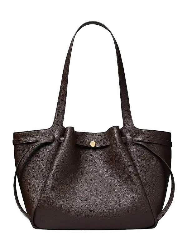 Tory Burch Romy Large Tote - Deep Brown Leather