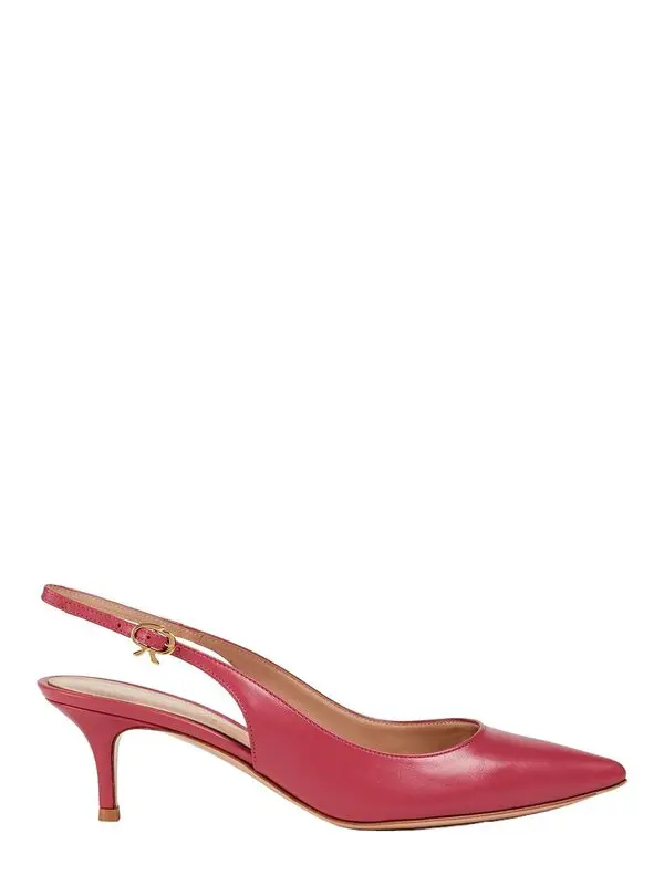 GIANVITO ROSSI Ribbon 55 Leather Slingback Pumps - Magenta