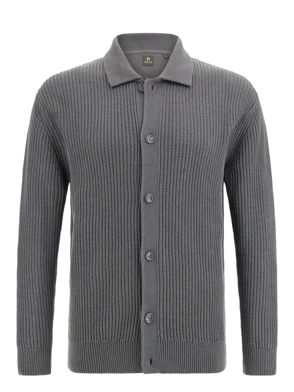 Boggi Milano Organic-cotton Cardigan - Grey