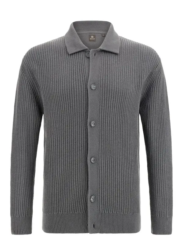 Boggi Milano Organic-cotton Cardigan - Grey