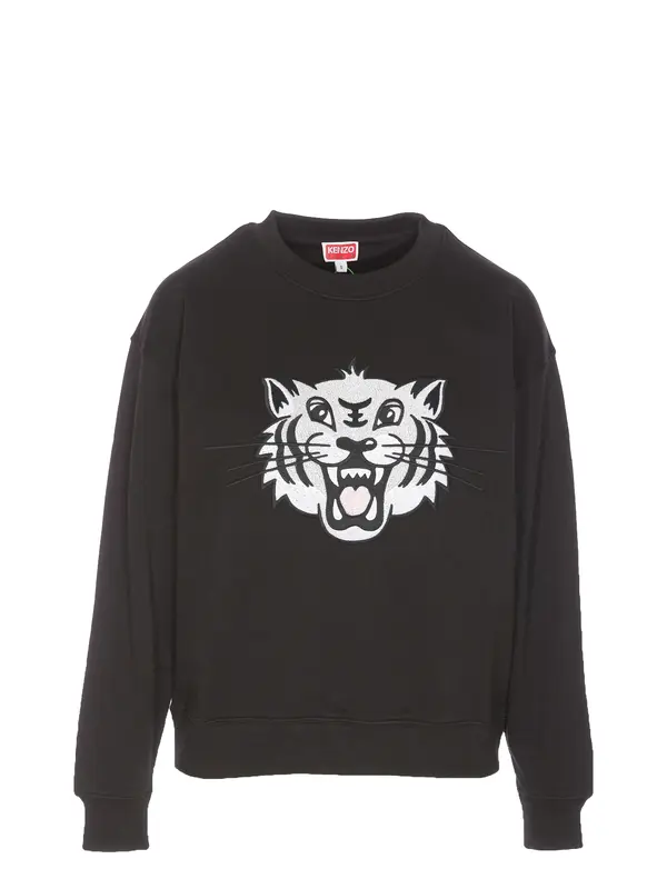 Kenzo Happy Tiger Embroidered Sweatshirt - Black