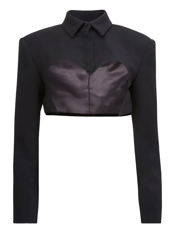 Fleur Du Mal Cropped Blazer - Black