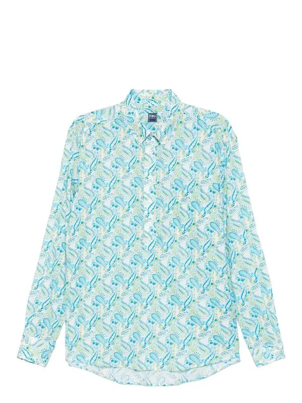 Fedeli Paisley-print Shirt - Blue