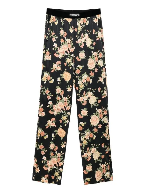 TOM FORD Floral-print Pajama Pants - Black