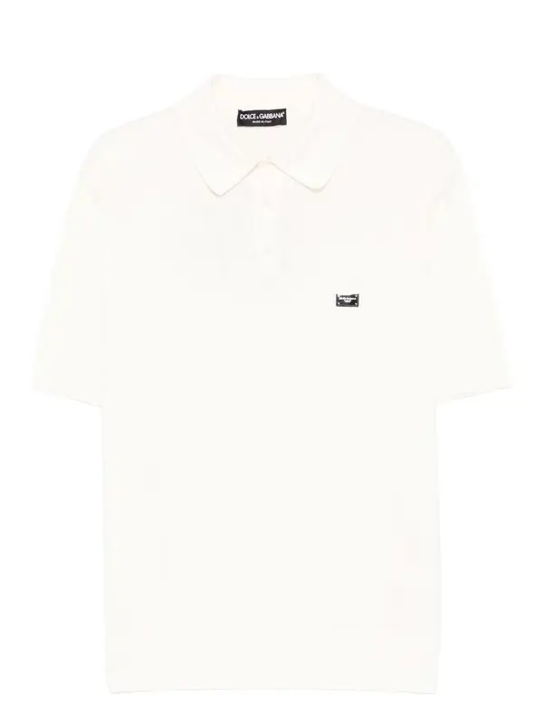 Dolce & Gabbana Logo-plaque Polo Shirt - White