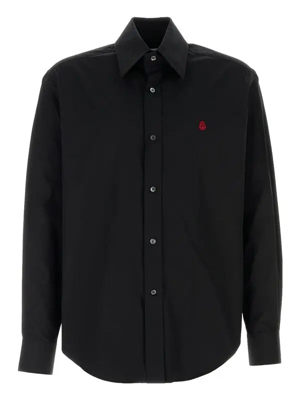 Alexander McQueen Embroidered Logo Shirt - Black