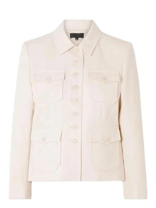 NILI LOTAN Jamison Wool-twill Jacket - Neutrals