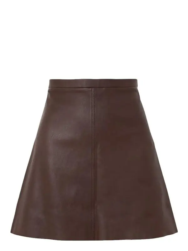 Stouls Lucie Leather Mini Skirt - Brown