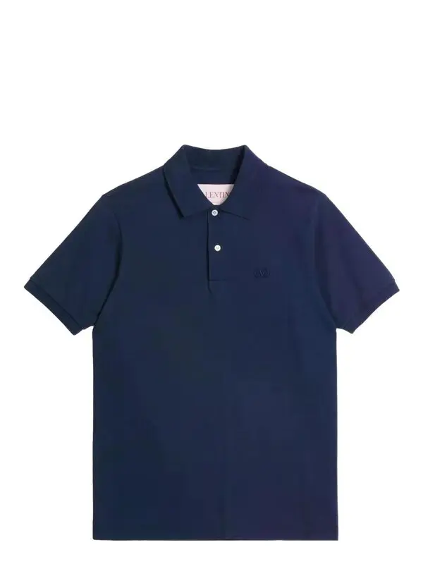 Valentino Garavani Vlogo-embroidered Polo Shirt - Blue