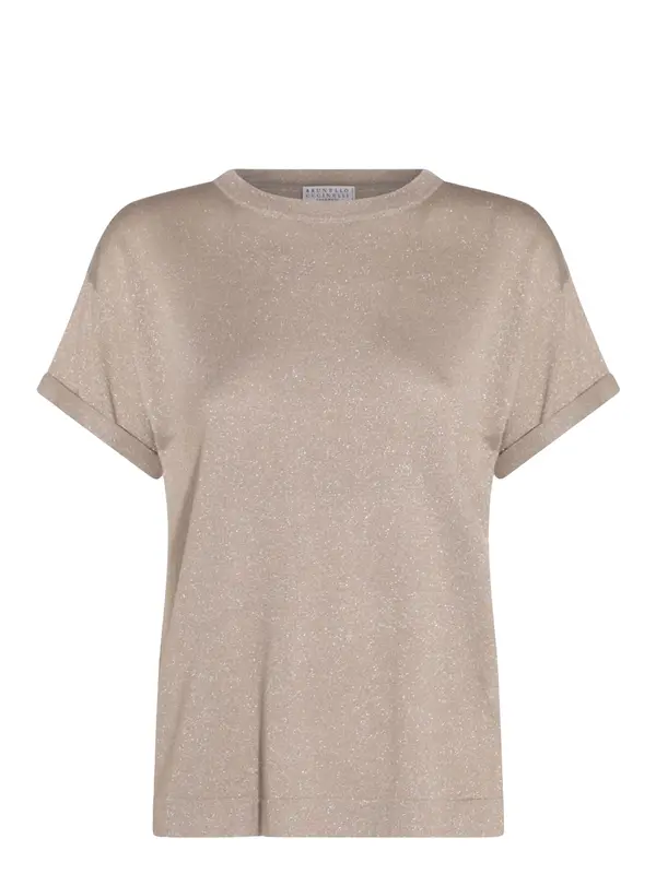 Brunello Cucinelli Glitter T-shirt - Neutrals