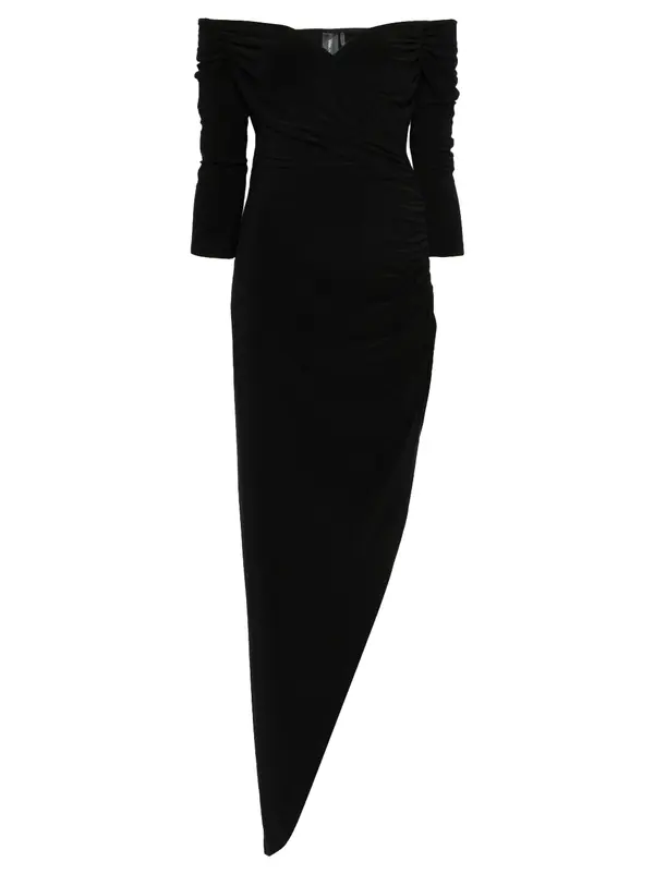 Norma Kamali Side-drape Off-shoulder Gown - Black