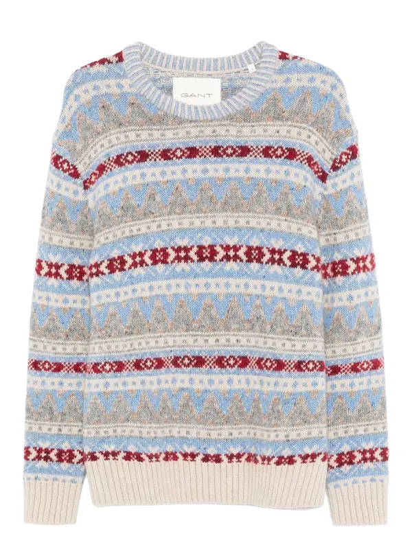 Gant Fair Isle Crew-neck Sweater - Blue
