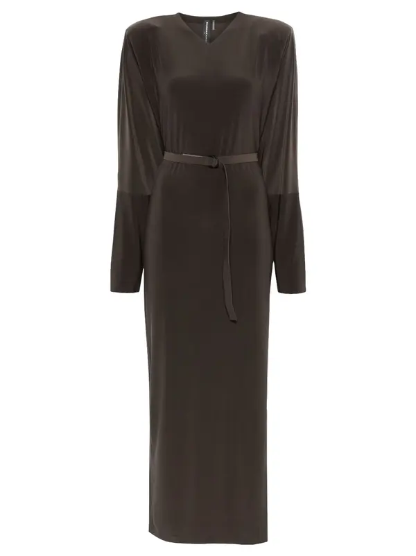 Norma Kamali Dolman Side-slit Gown - Brown