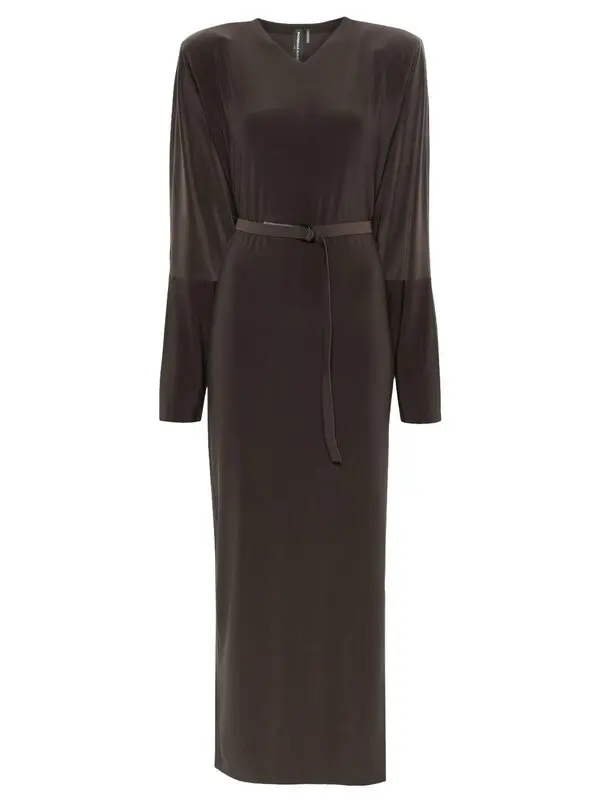 Norma Kamali Dolman Side-slit Gown - Brown