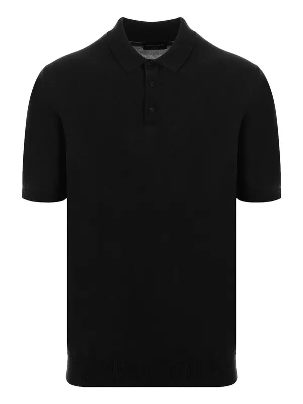 ROBERTO COLLINA Cotton Polo Shirt - Black