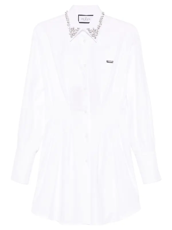 Philipp Plein Mini Shirt Dress - White