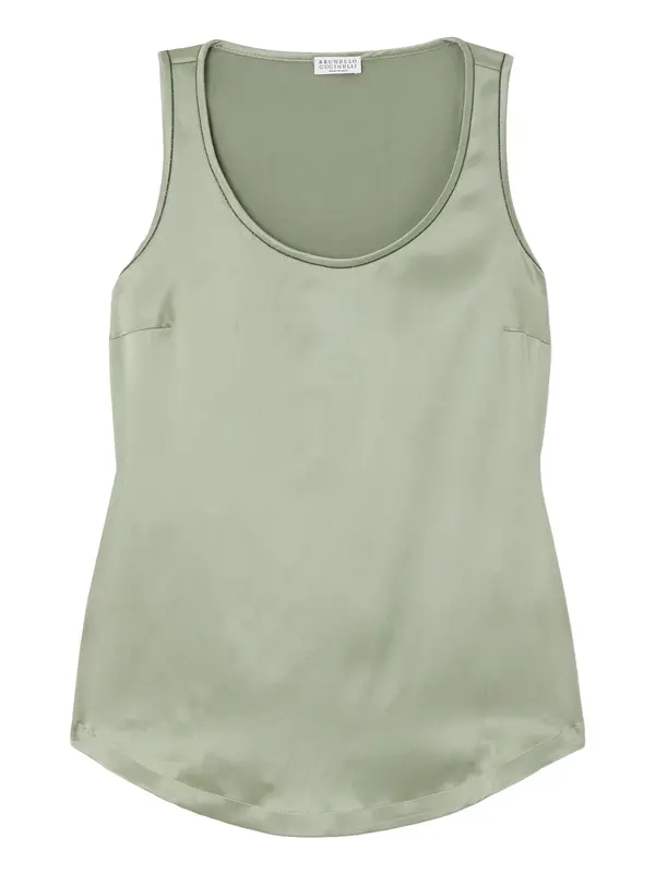 Brunello Cucinelli Bead-embellished Tank - Green