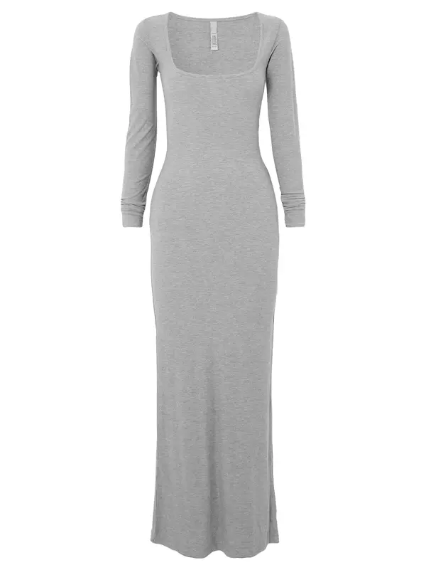 SKIMS Soft Lounge Long Sleeve Dress - Gray